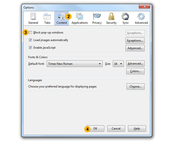 Easybook MY How To Disable Pop Up Blocker